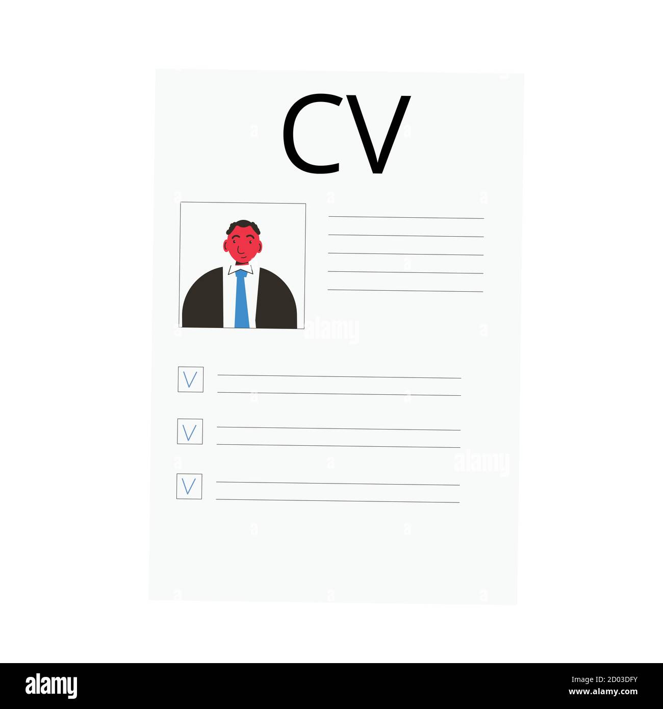 CV isolated on white background. Resume concept. Vector flat ...
