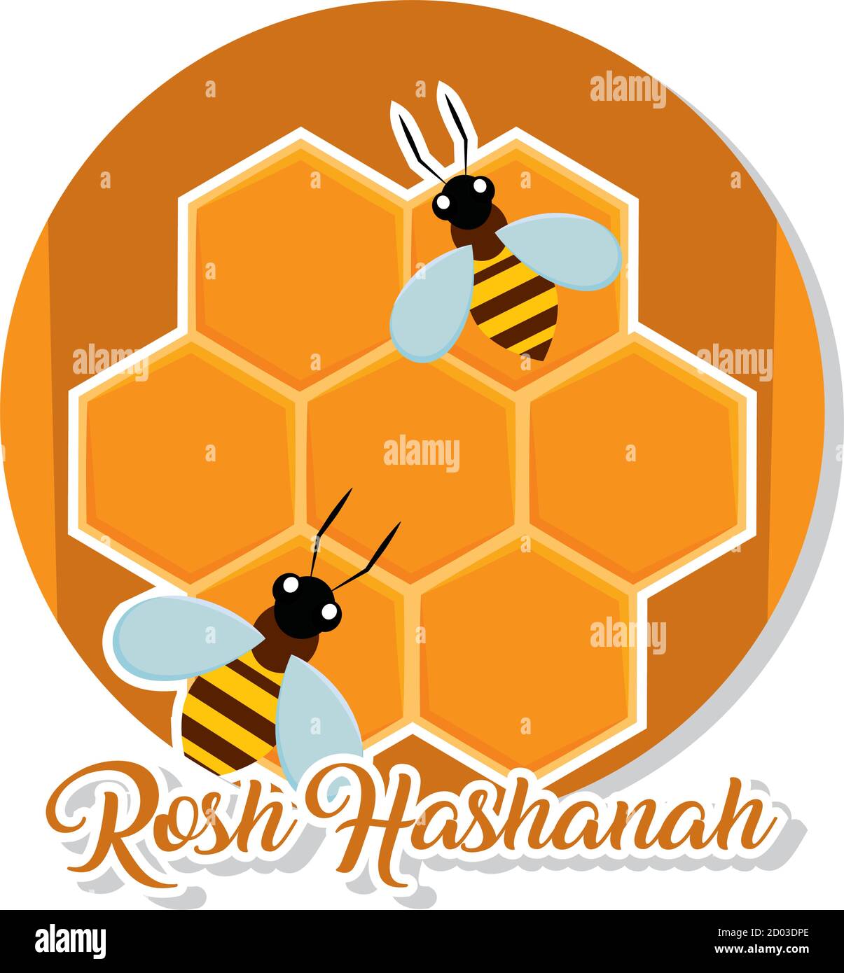 Isolated honey bee tradition rosh hashanah logo- Vector Stock Vector ...