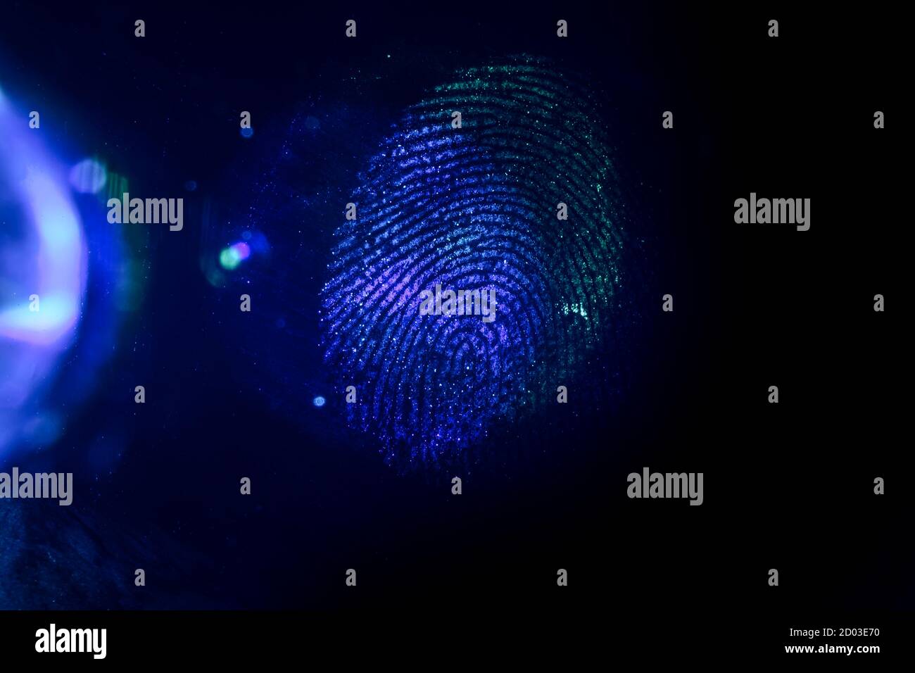 Close up beautiful abstract blue colored fingerprint on background ...