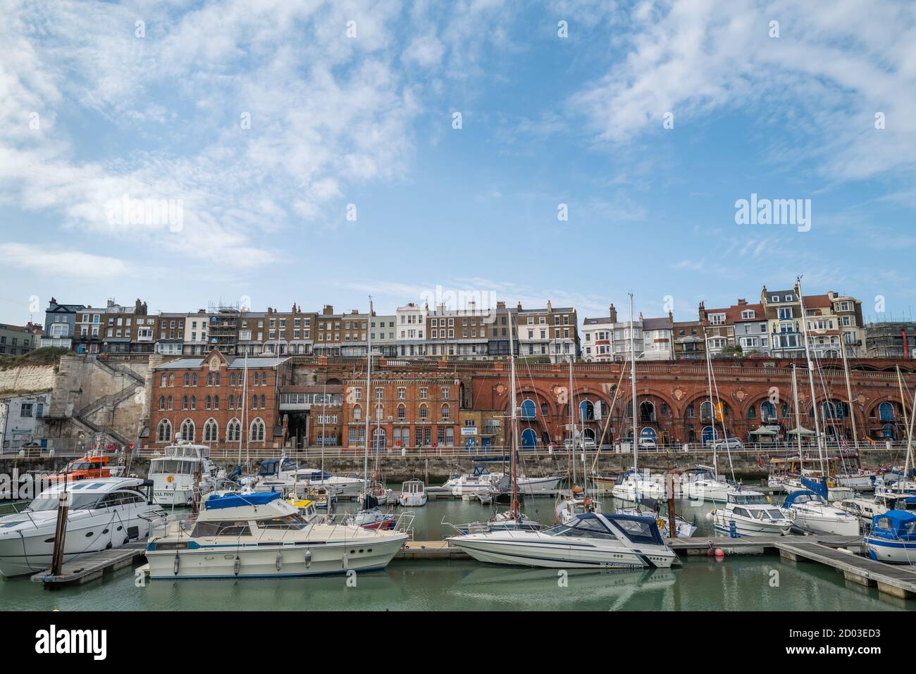 Ramsgate, UK - Sep 28th A view of the brick arches along the face of ...