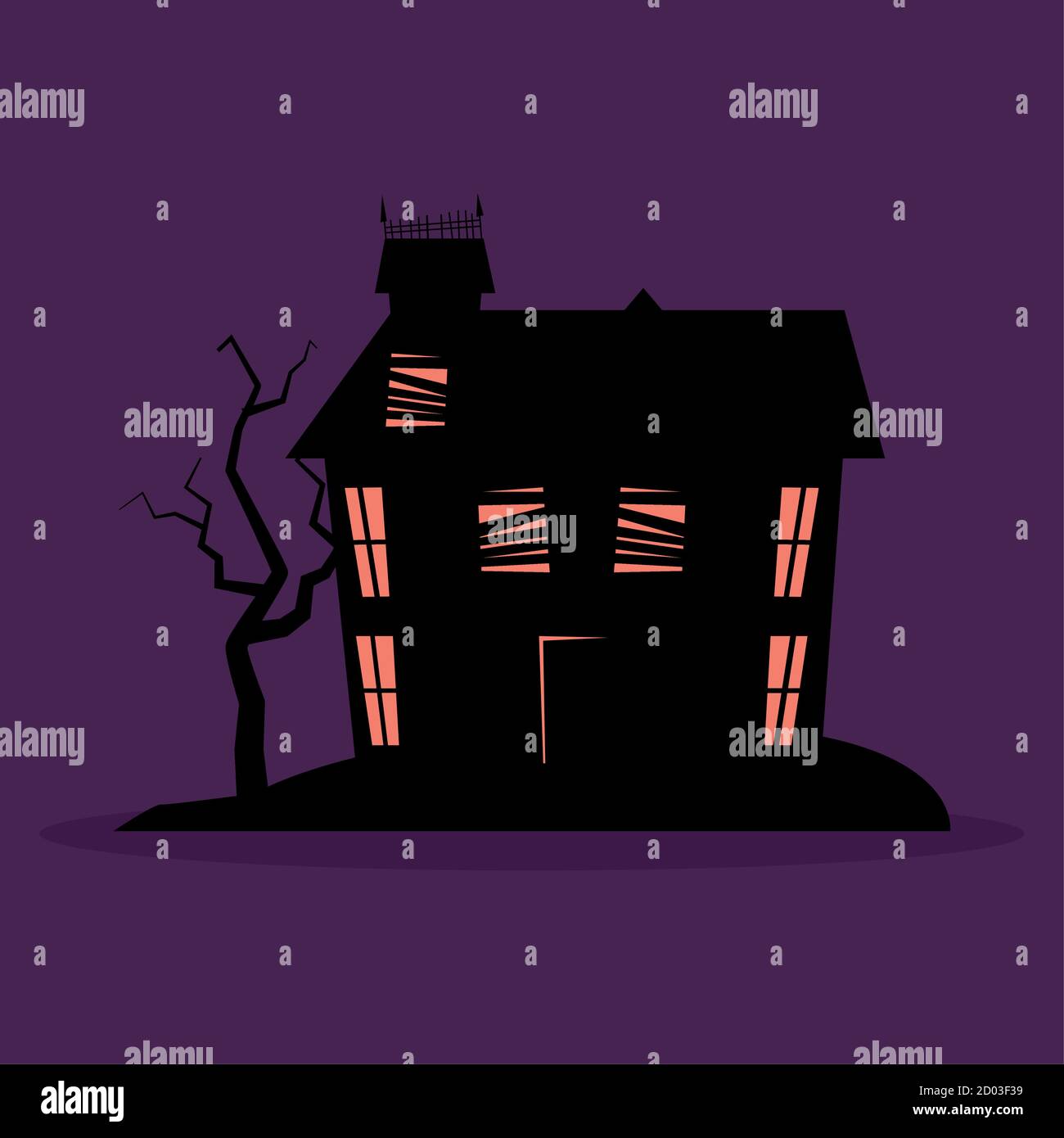 Scary haunted house. Halloween season icon - Vector Stock Vector Image ...