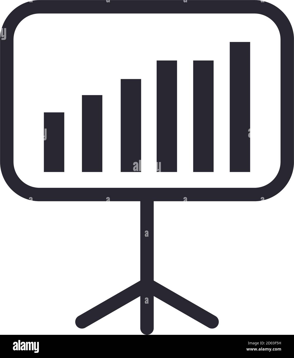 bars chart in board line style icon design, Data analysis and ...