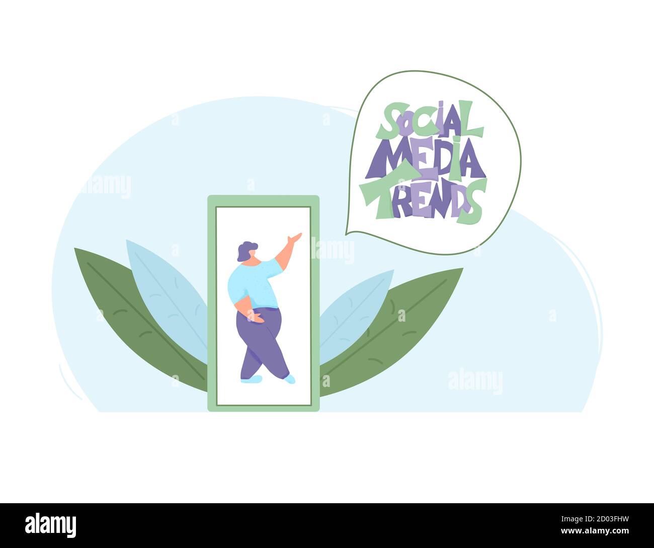 Social media trend emblem. Hand drawn lettering with female character ...