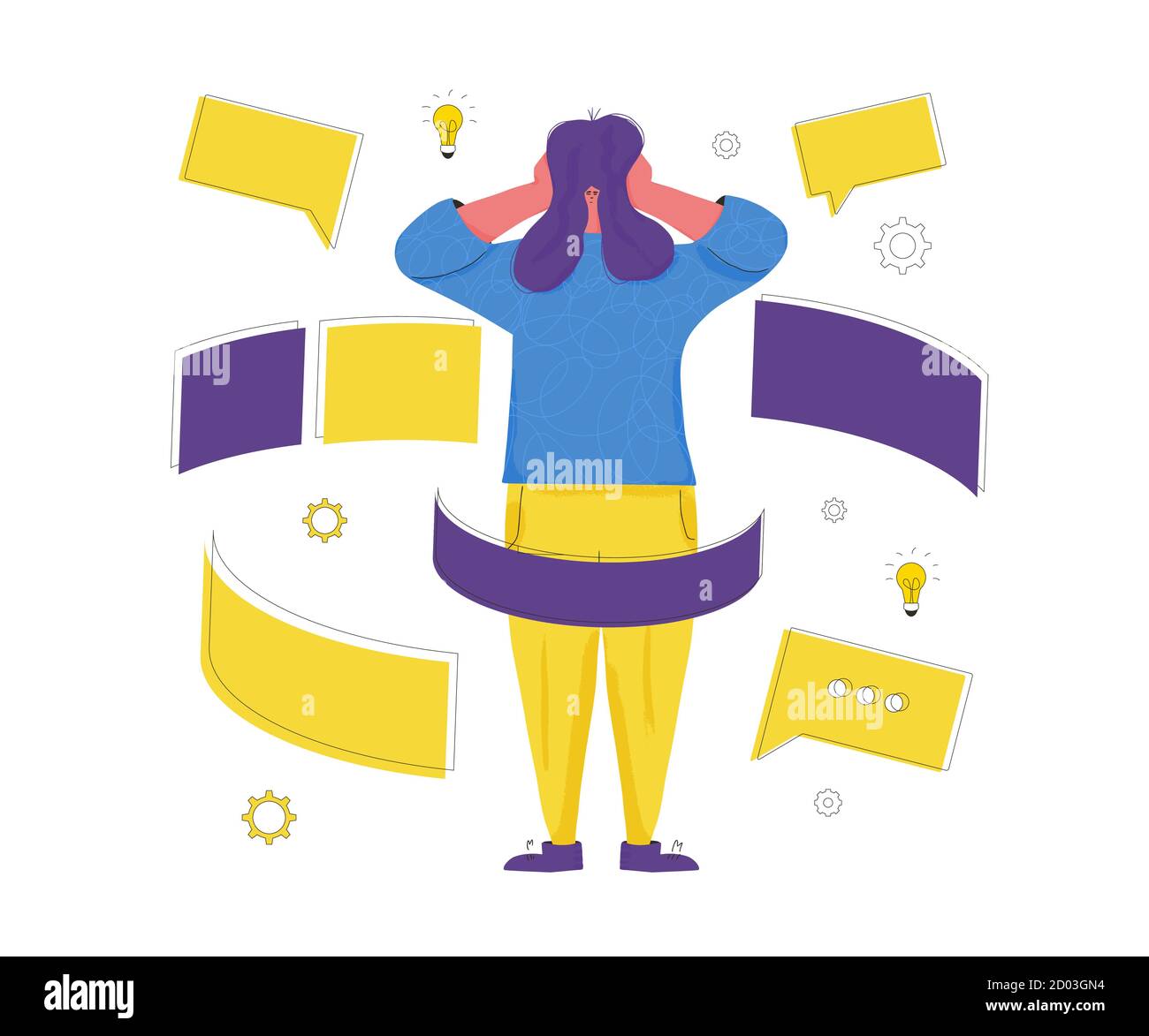 Burnout. Character get too much information. Concussed female person ...