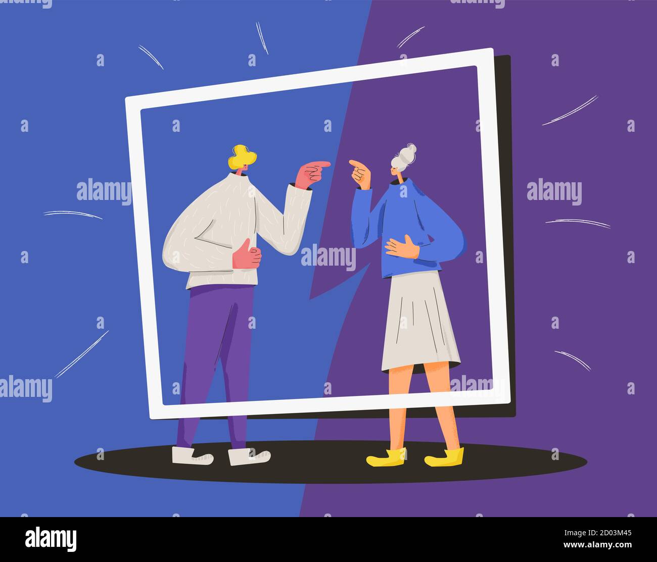 Conflict. Pair of people during argument. Quarrel concept. Bad ...