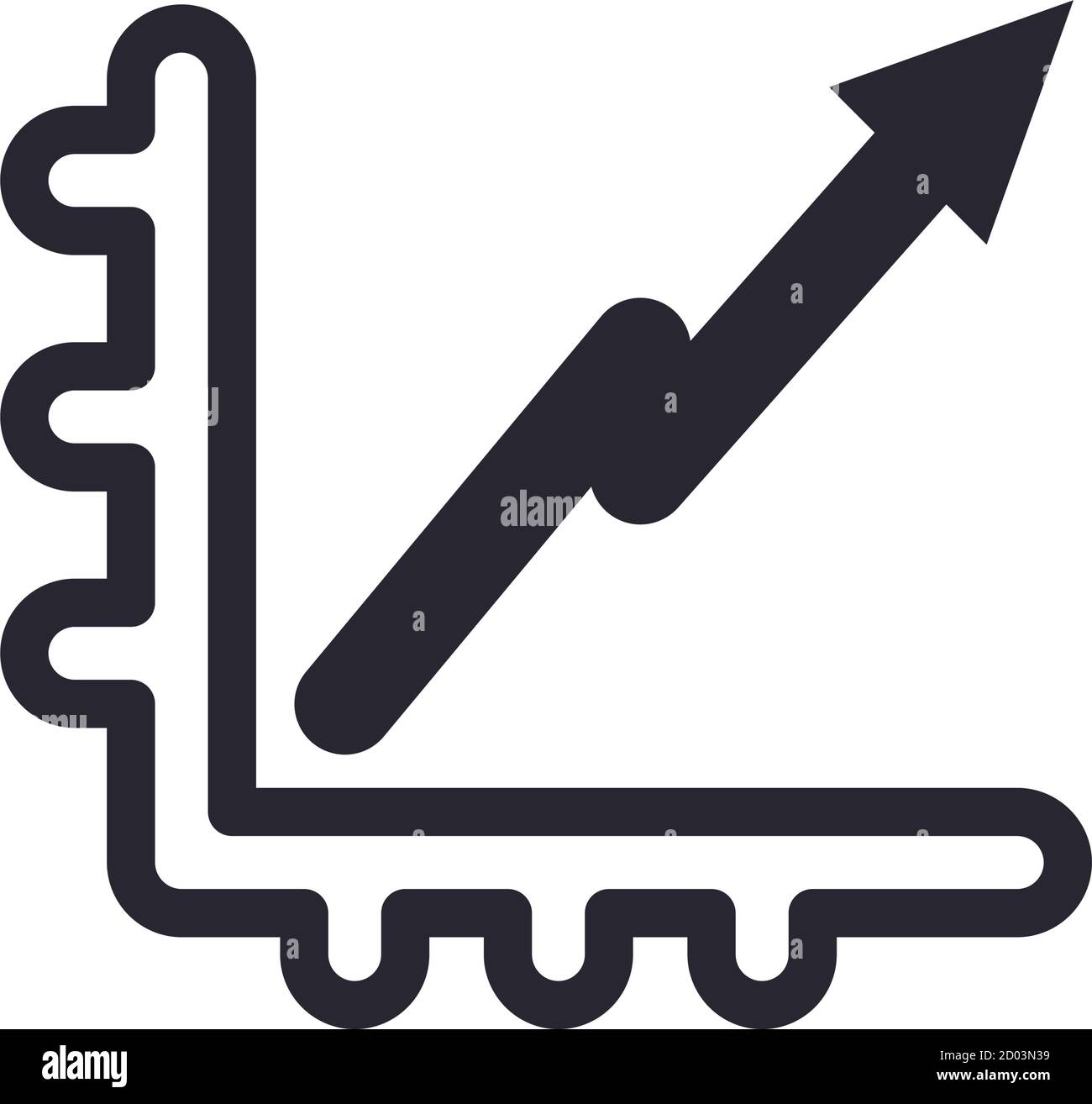 increase arrow chart in lupe and document line and fill style icon ...