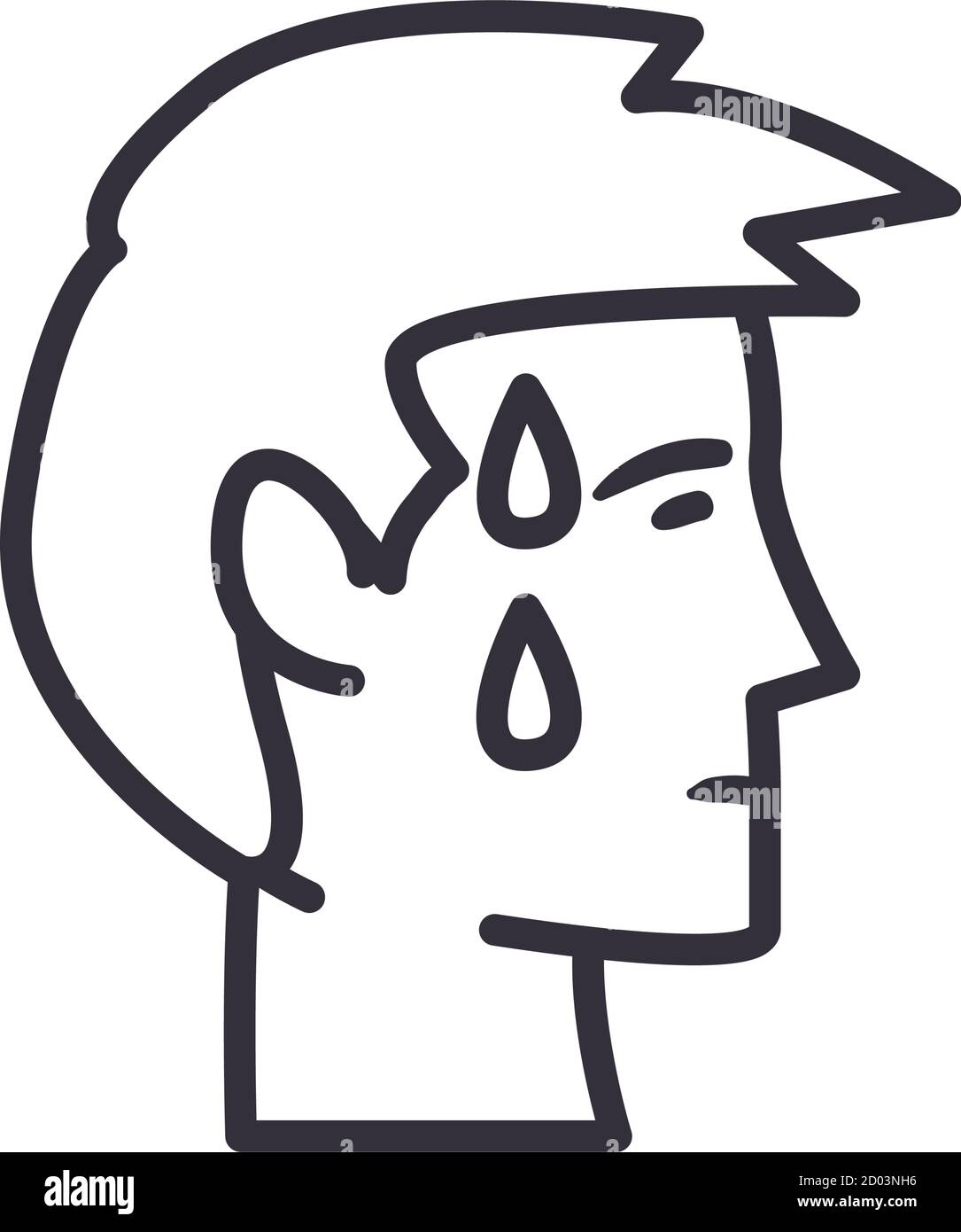 man with fever line style icon design of Medical care health and ...