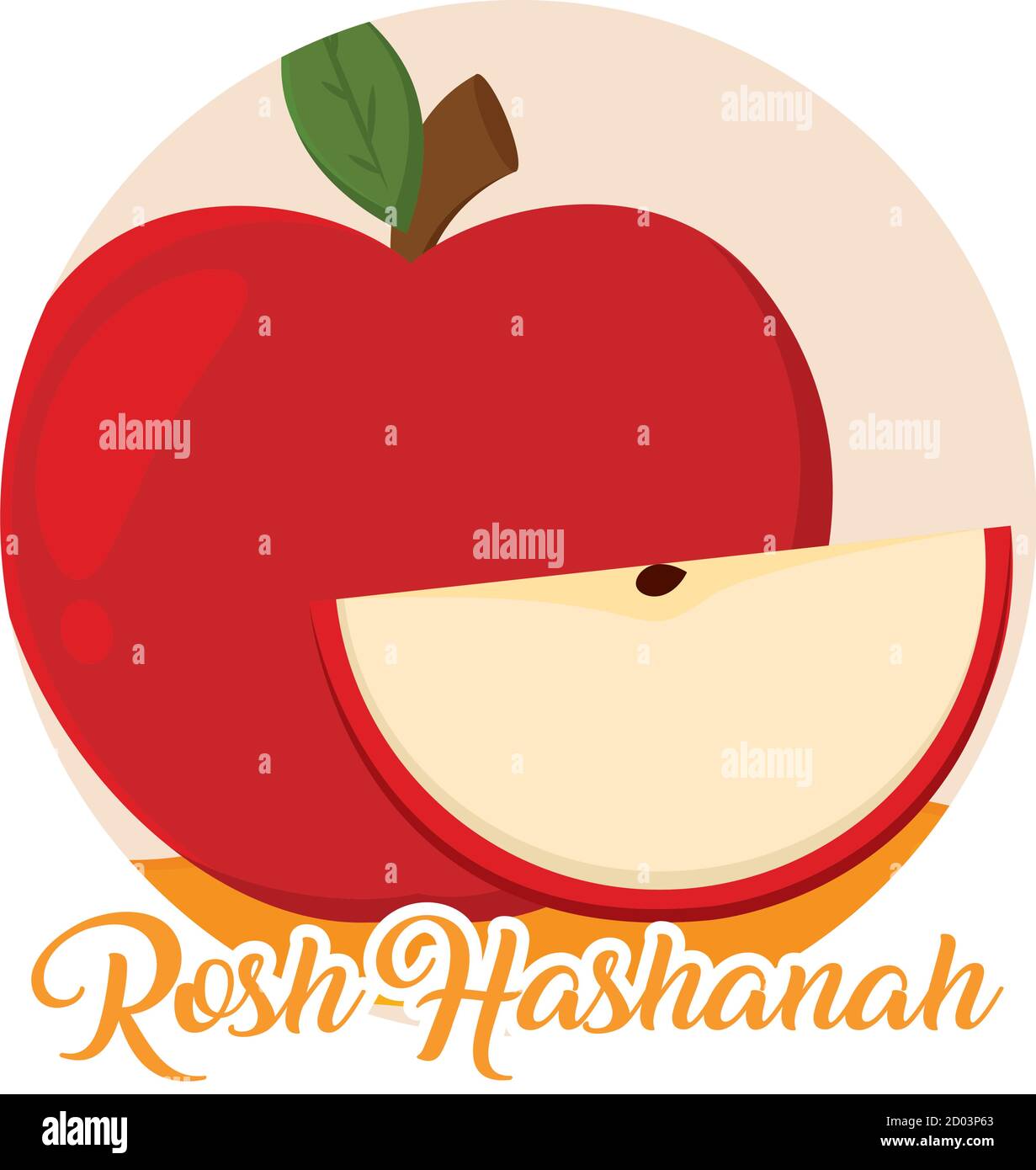Isolated apple tradition rosh hashanah icon- Vector Stock Vector Image ...