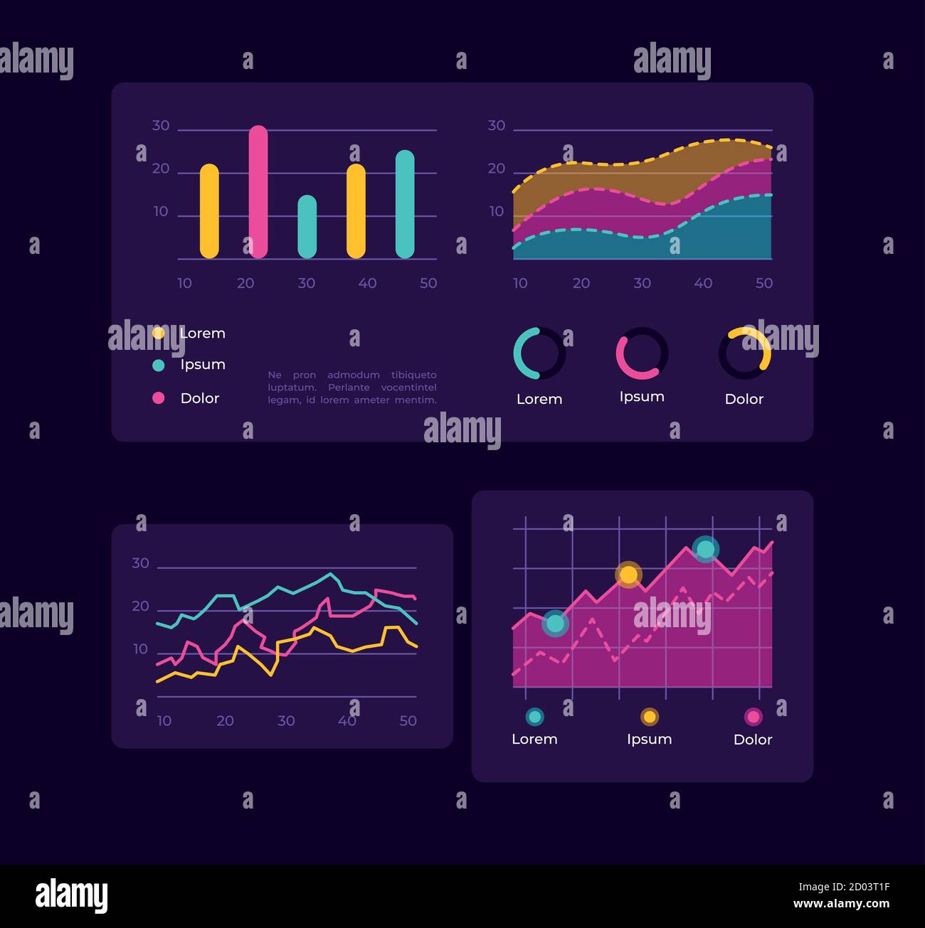 Progress charts UI elements kit Stock Vector Image & Art - Alamy