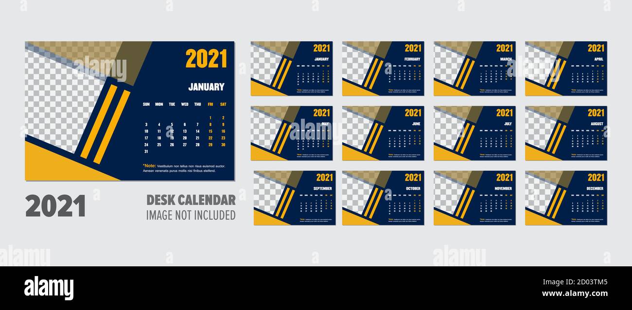 creative 2021 Desk Calendar design vector template Stock Vector Image ...