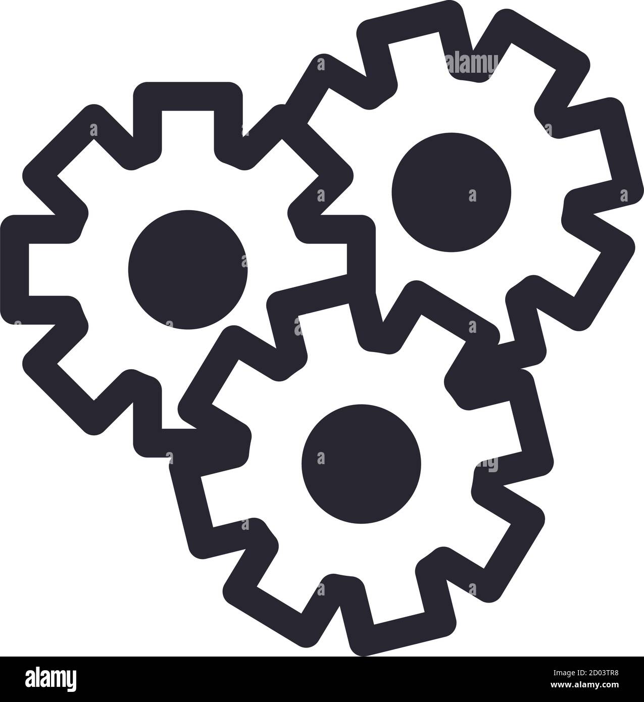 Gears line and fill style icon design, construction work repair machine ...