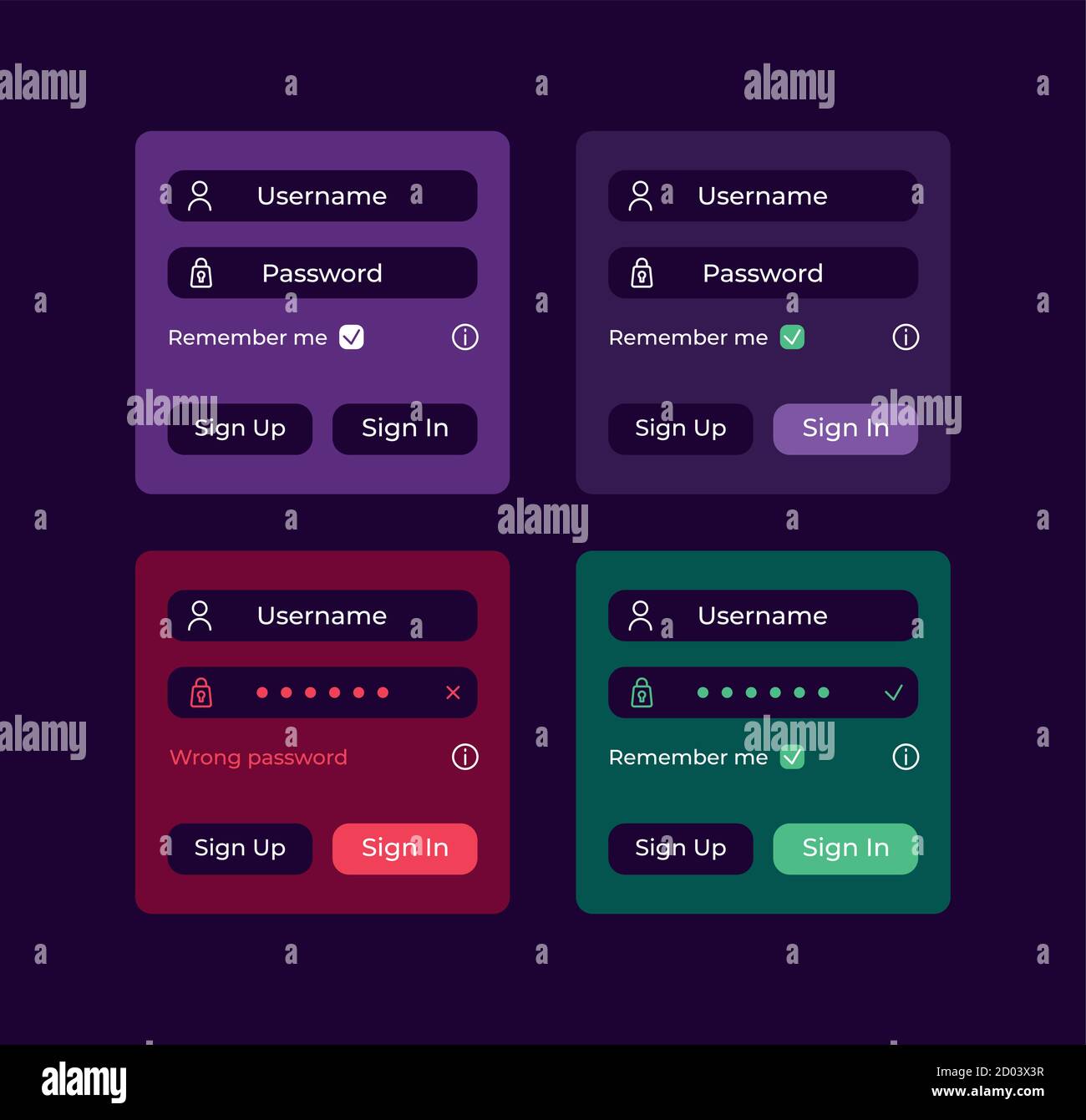 Login fields UI elements kit Stock Vector Image & Art - Alamy