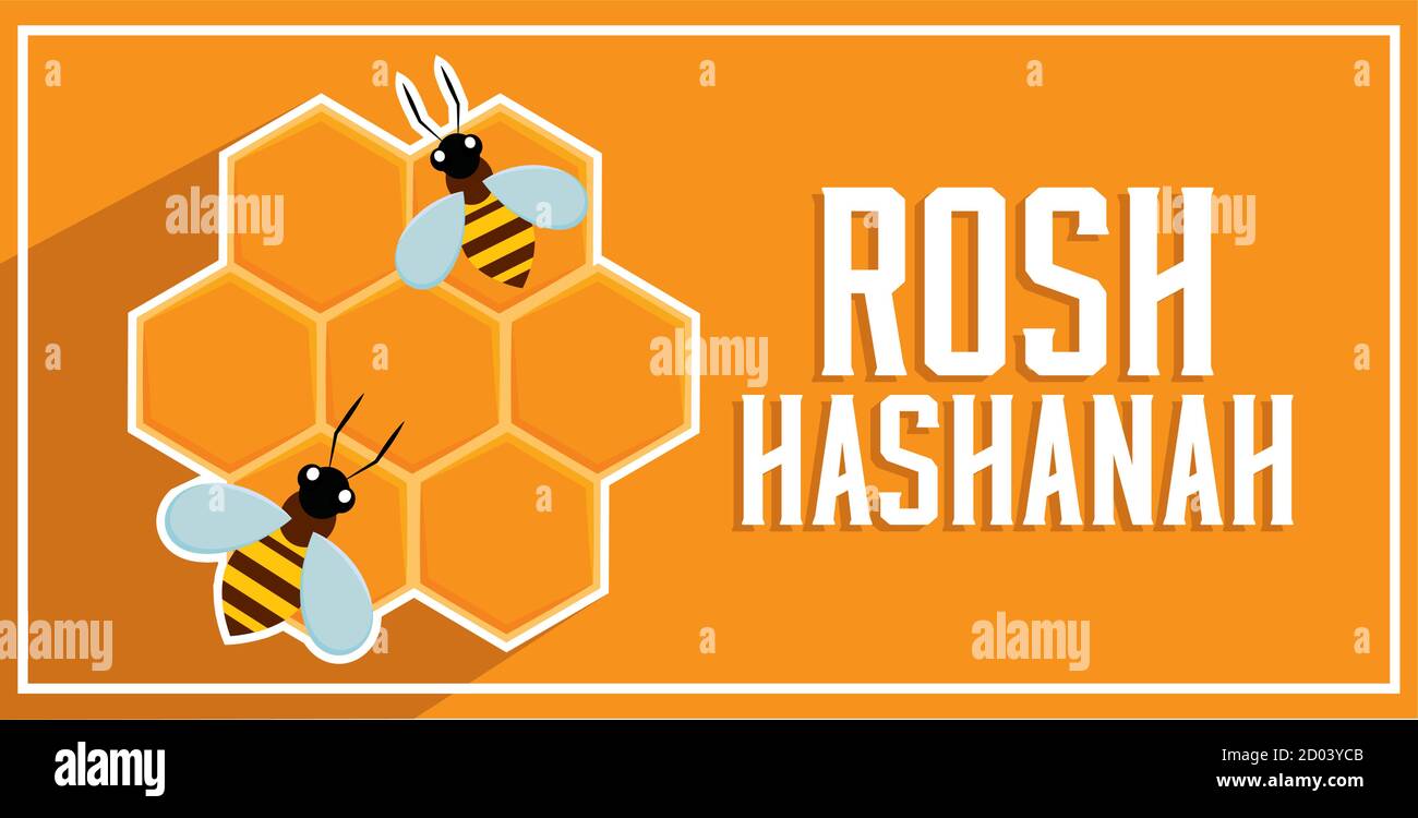 Isolated honey bee tradition rosh hashanah banner- Vector Stock Vector ...