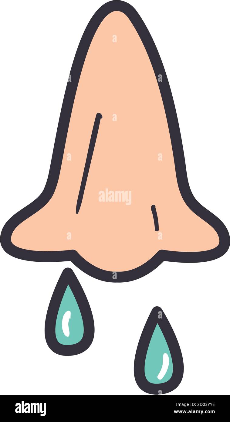 nose with drops line and fill style icon design of Medical care health ...