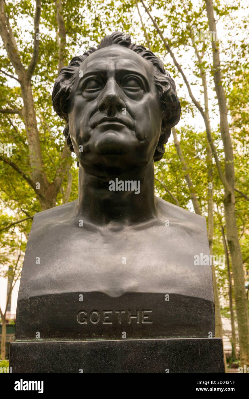 Goethe statue in Bryant Park NYC Stock Photo - Alamy