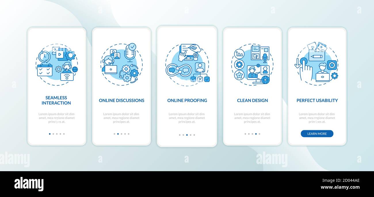 Remote job app features onboarding mobile app page screen with concepts ...