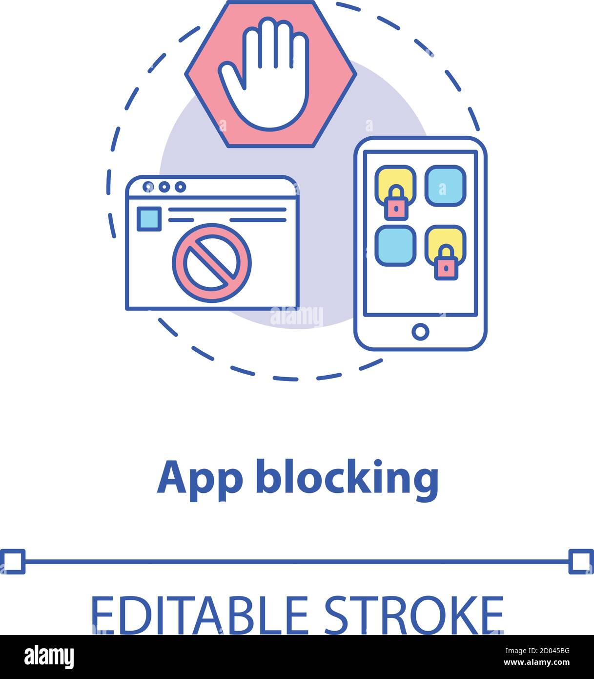 App blocking concept icon Stock Vector Image & Art - Alamy