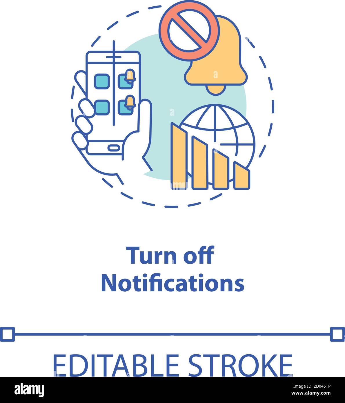 Turn Off Notifications Concept Icon Stock Vector Image And Art Alamy