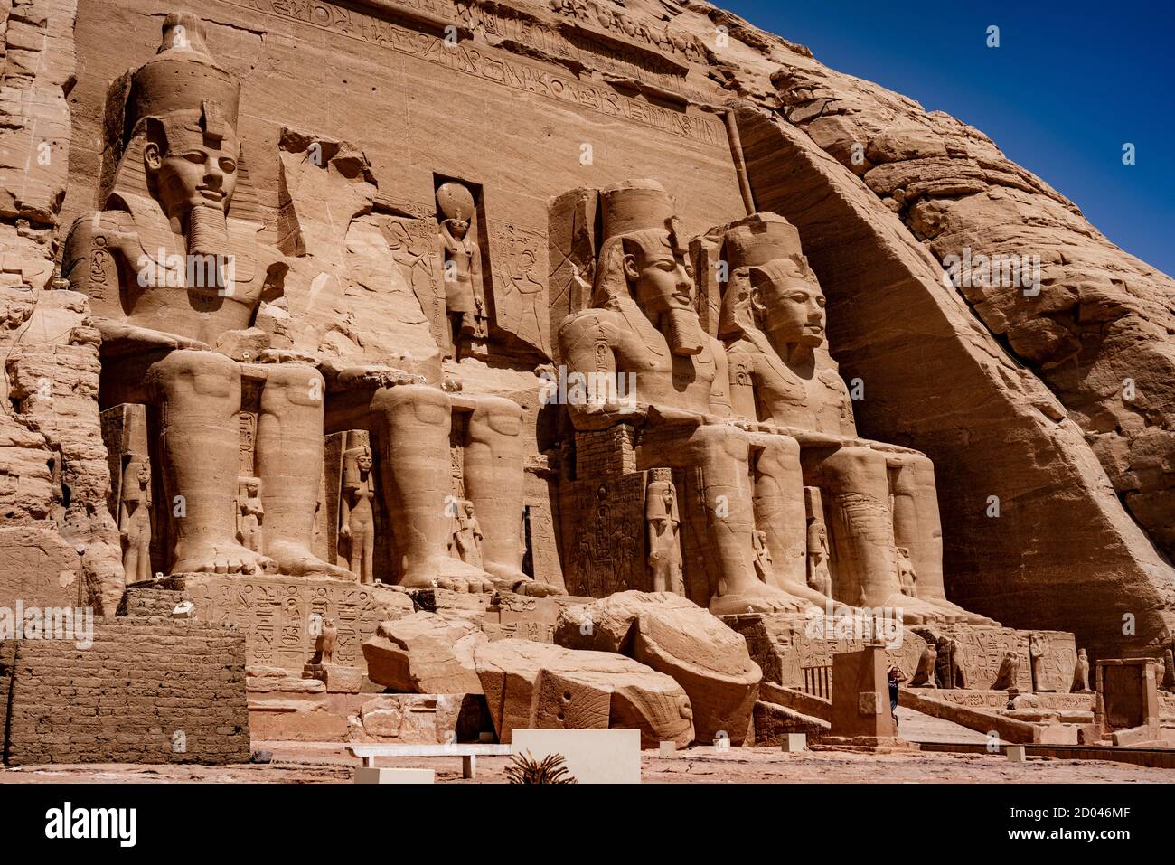 Giant Stone Statues at Temple of Kom Ombo near Luxor, Egypt Stock Photo ...
