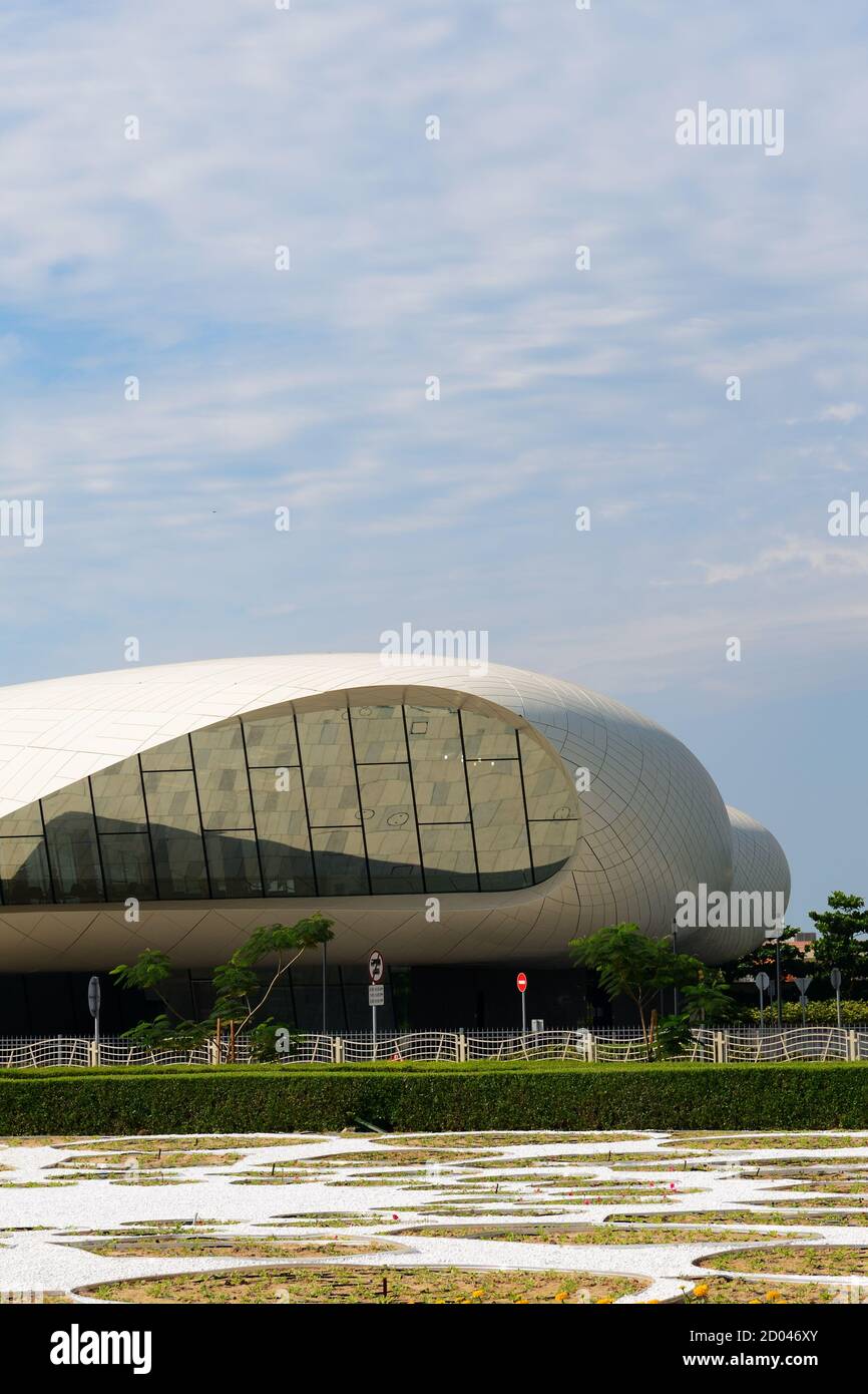 DUBAI, UAE - NOVEMBER 16: The view on Etihad Museum. Its the location ...