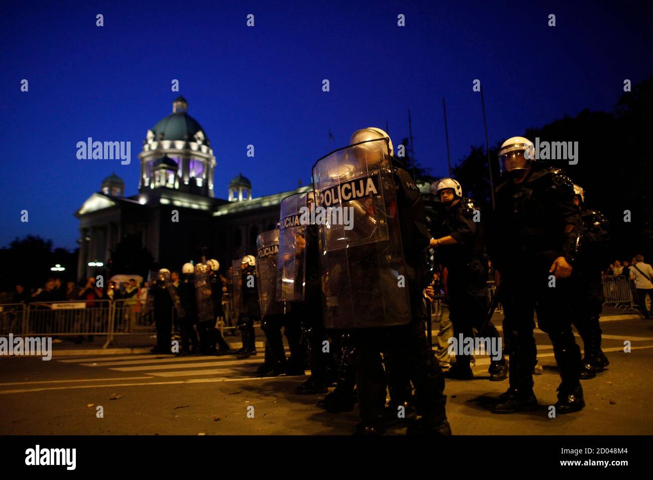 Serbian police riot control hi-res stock photography and images - Alamy