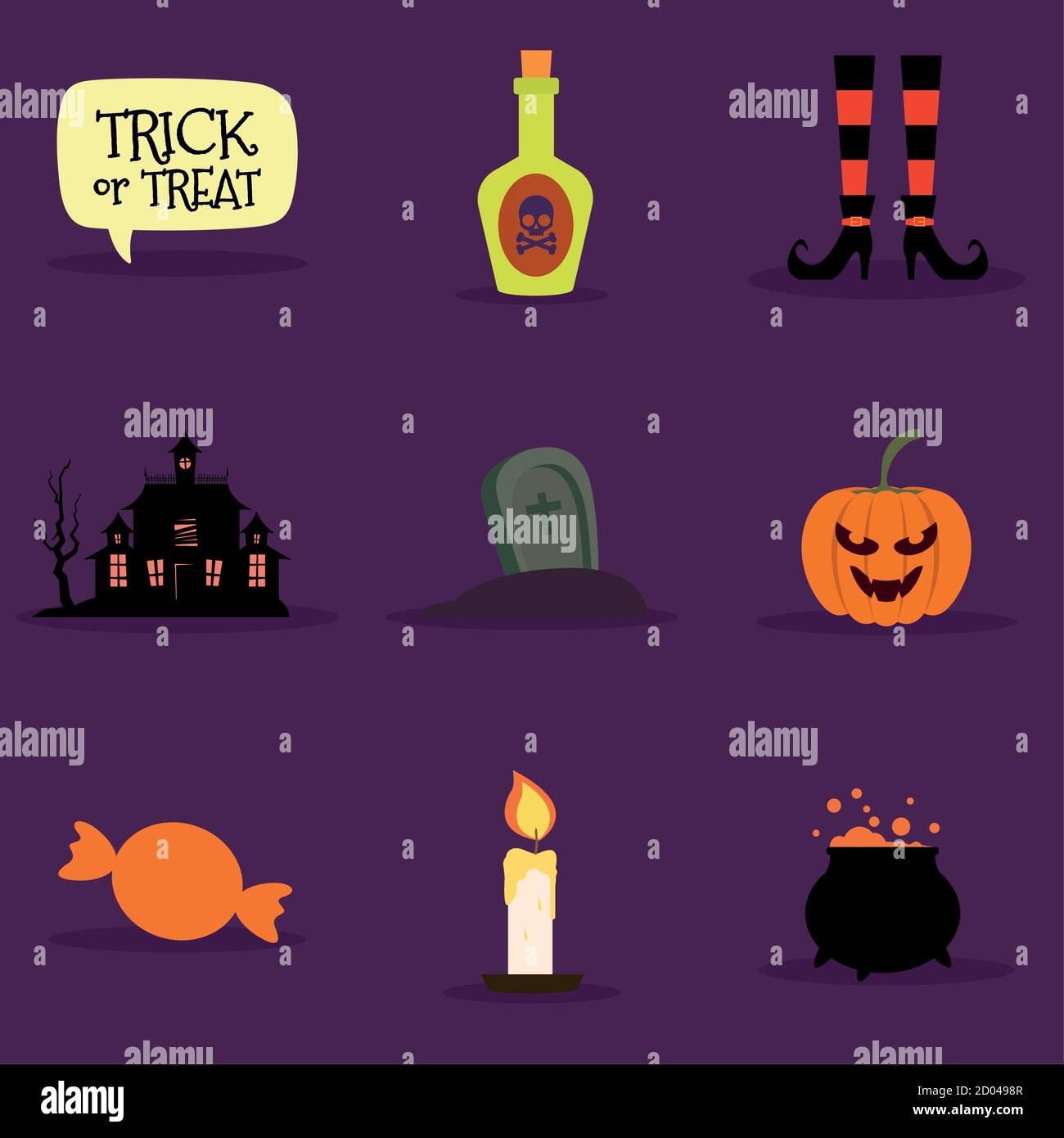 Halloween set icons holiday hi-res stock photography and images - Alamy