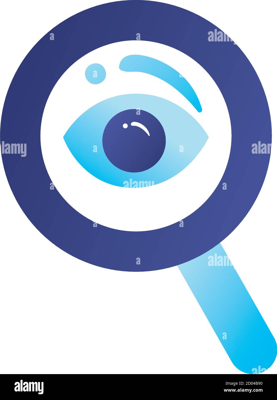 eye in lupe gradient style icon design, search tool and magnifying glass theme Vector ...