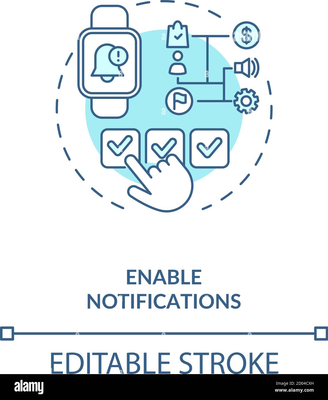 Enable notifications concept icon Stock Vector Image & Art - Alamy