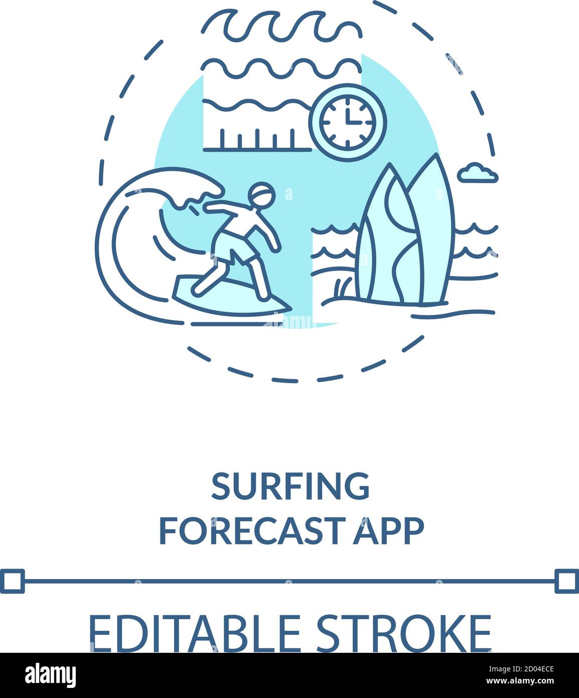 Surfing forecast app concept icon Stock Vector Image & Art - Alamy