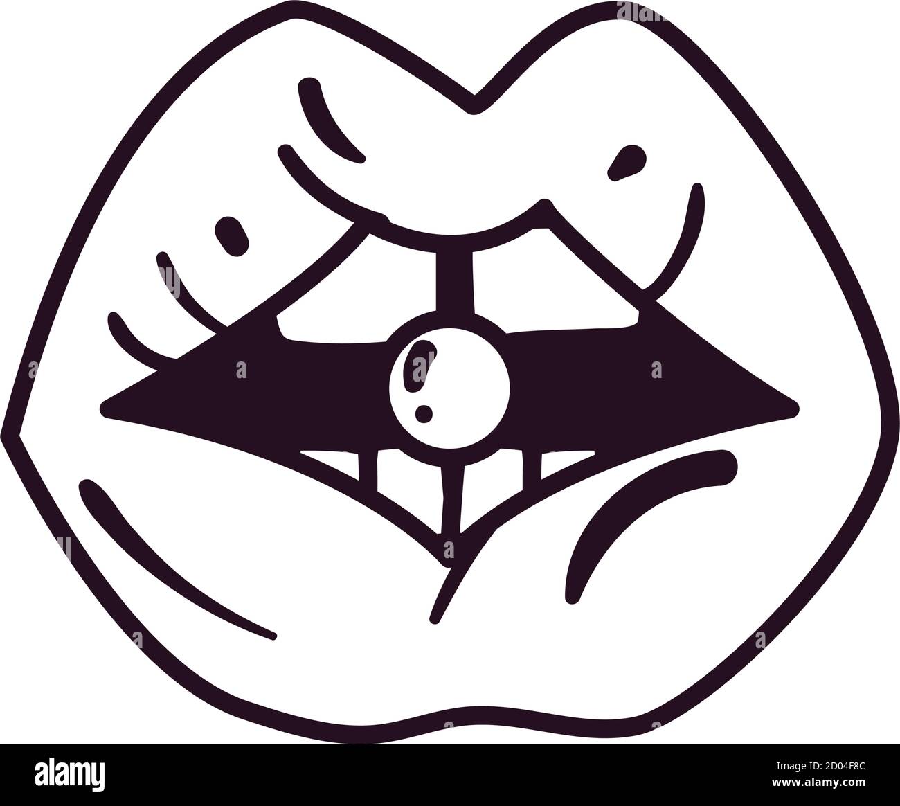 Lip Drawings With Piercing