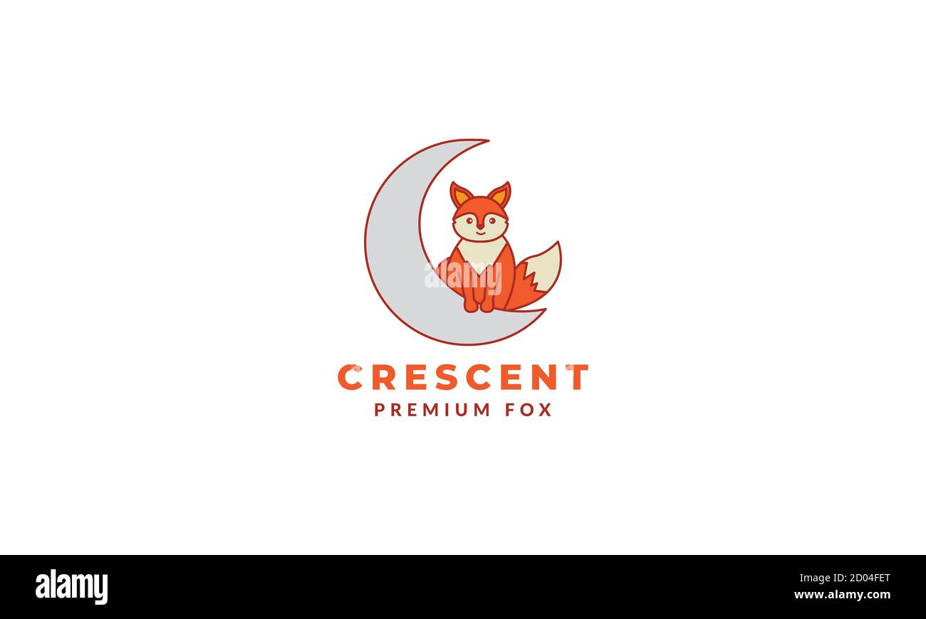 Moon fox logo hi-res stock photography and images - Alamy