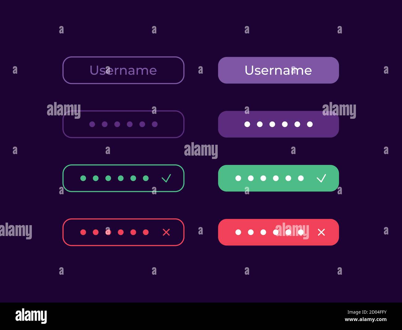User protection UI elements kit Stock Vector Image & Art - Alamy
