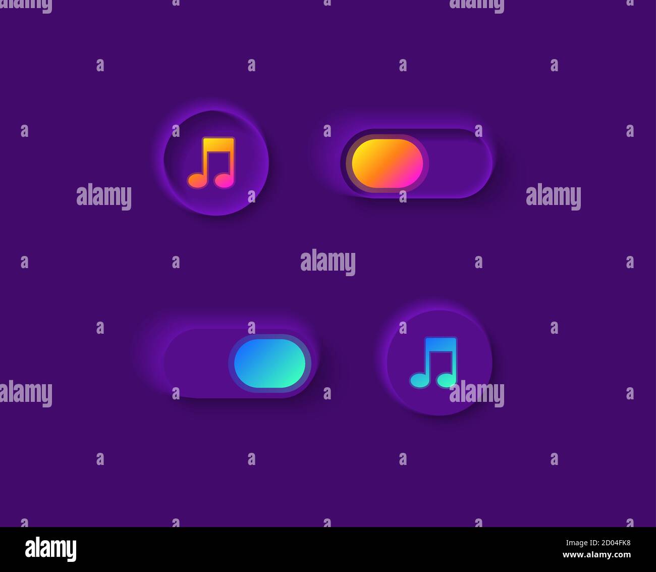 Music player switches UI elements kit Stock Vector Image & Art - Alamy