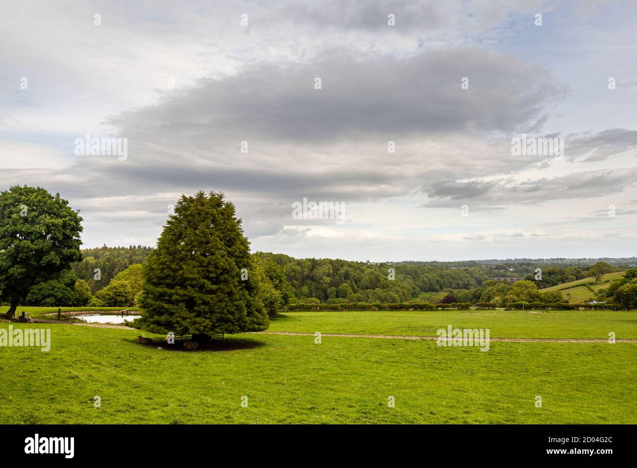 A view across the Ceiriog Valley from Bron Y Garth. A valley near the ...