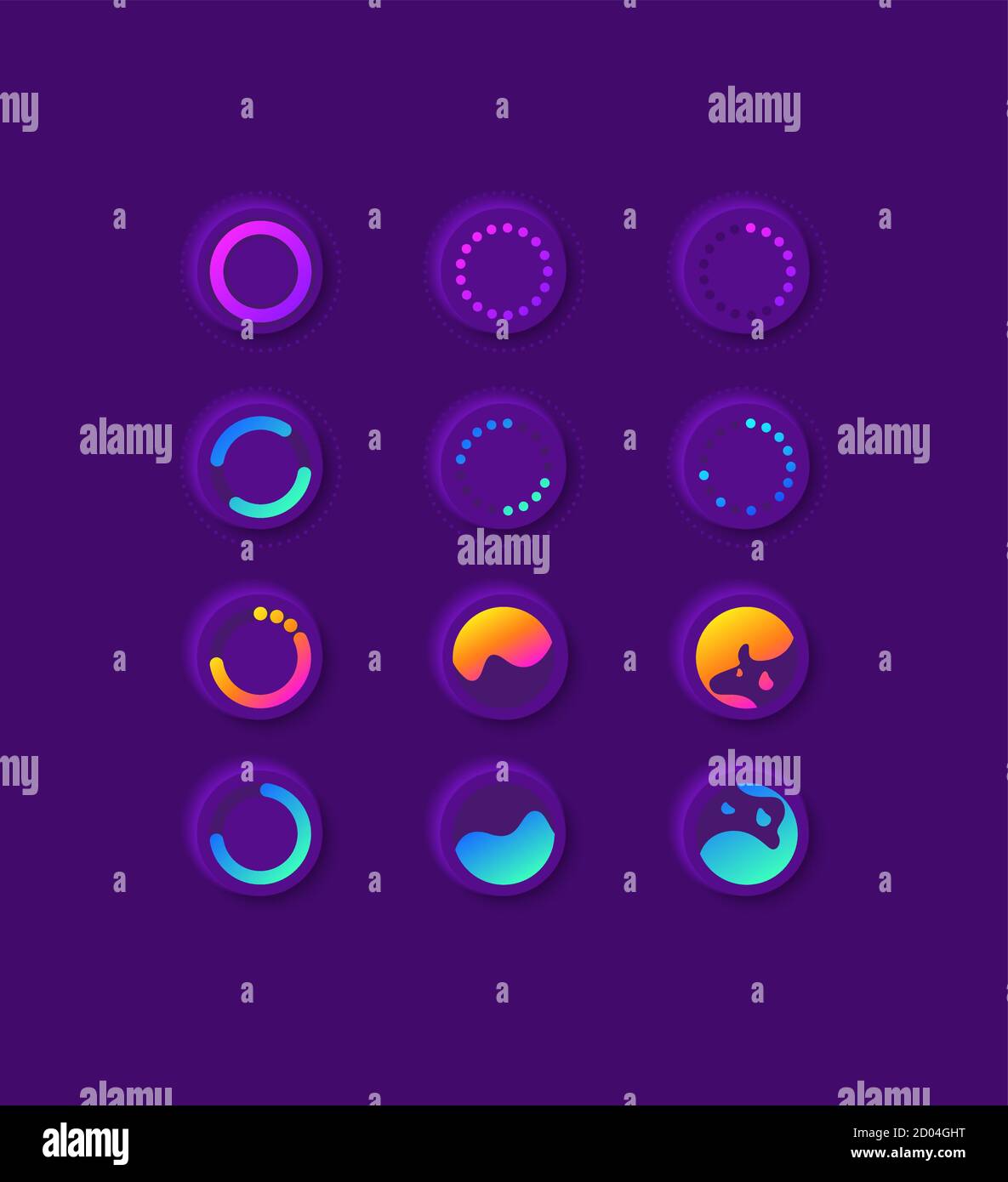 Waiting circles UI elements kit Stock Vector Image & Art - Alamy