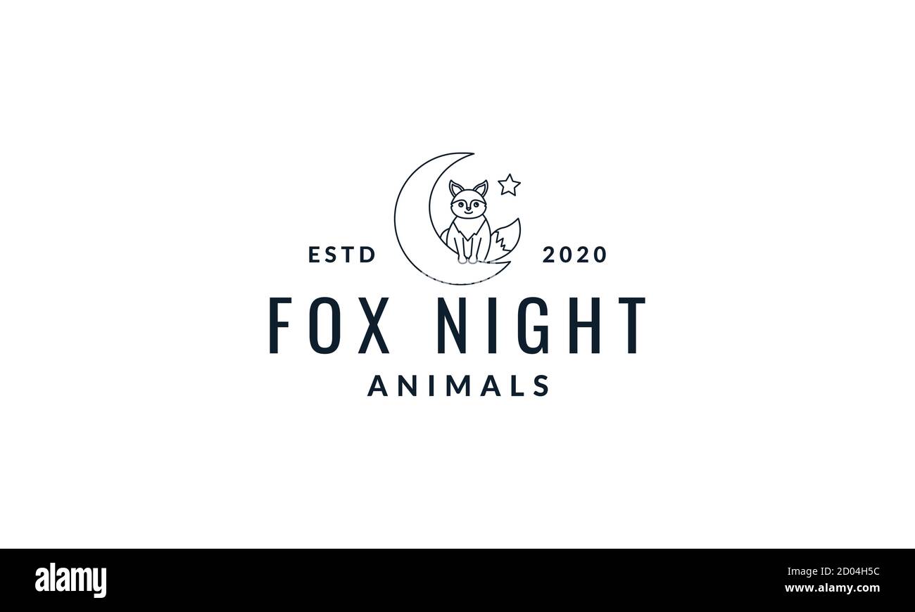 Moon fox logo hi-res stock photography and images - Alamy
