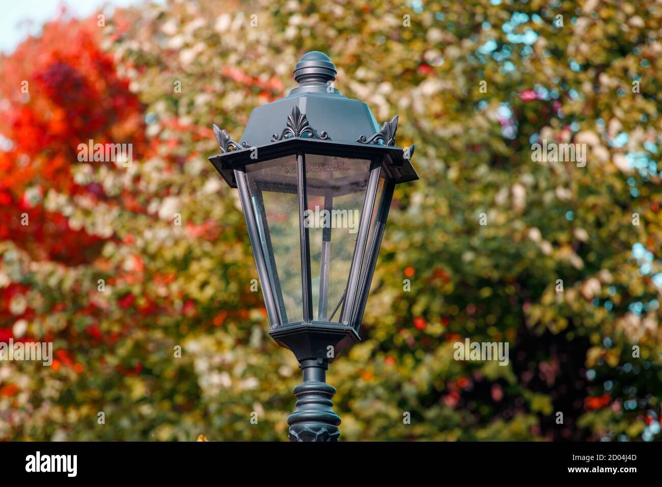 beautiful street lamp on a background of autumn leaves Stock Photo - Alamy