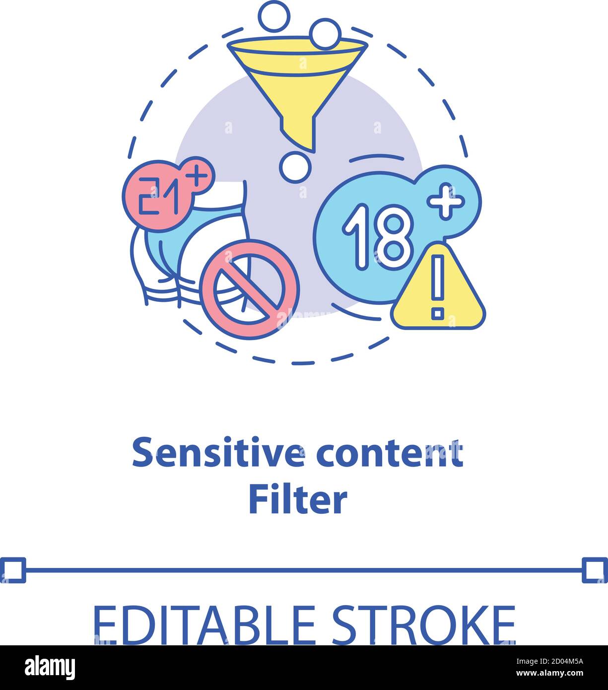 Sensitive content filter concept icon Stock Vector Image & Art - Alamy