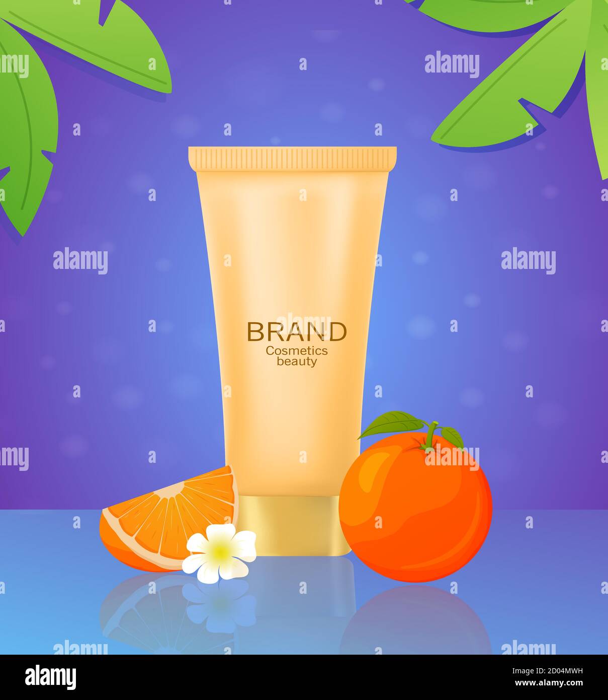 Beauty cosmetics packaging orange Stock Vector Images - Alamy