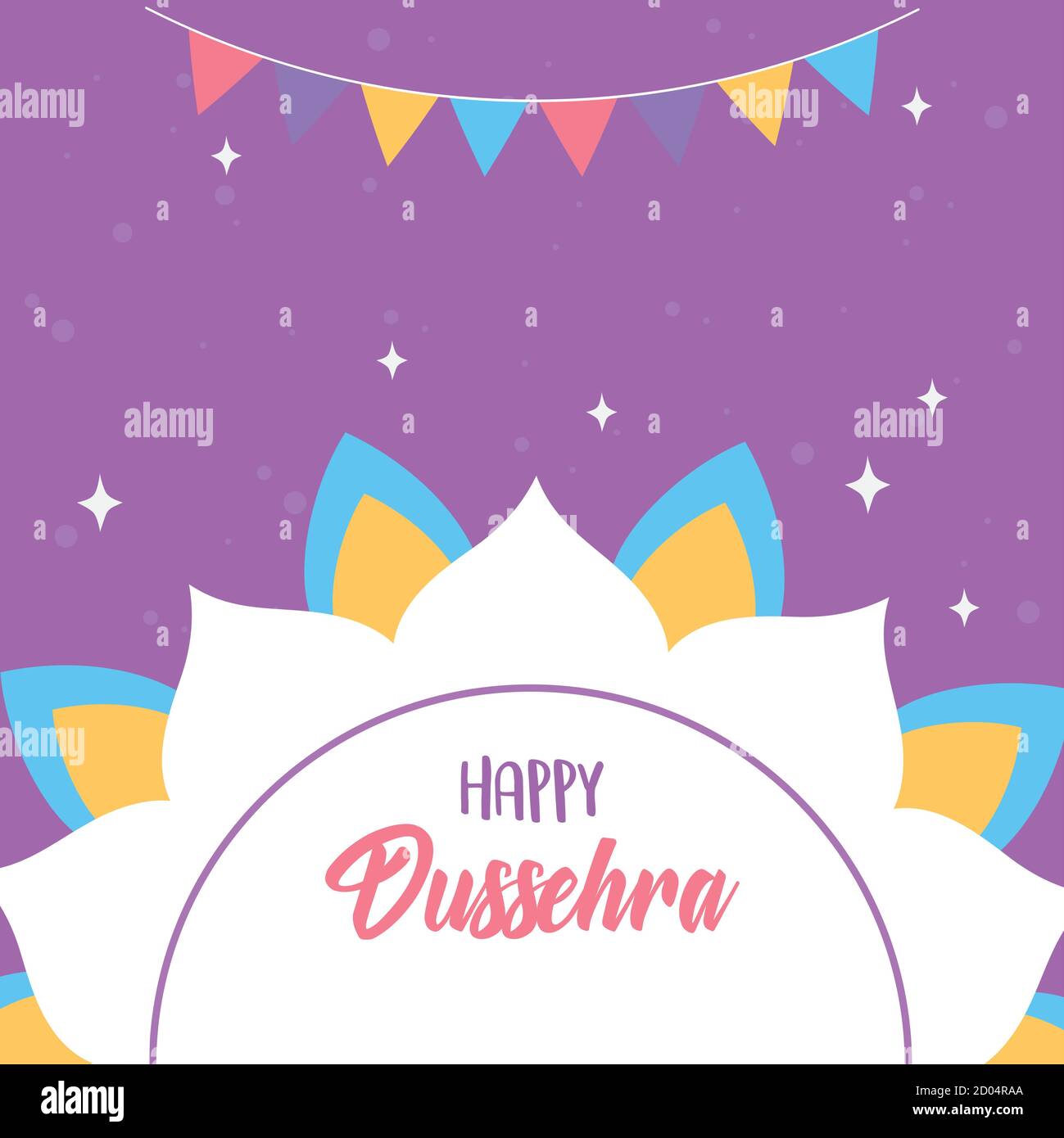 happy dussehra festival of india mandala flower and pennants card ...