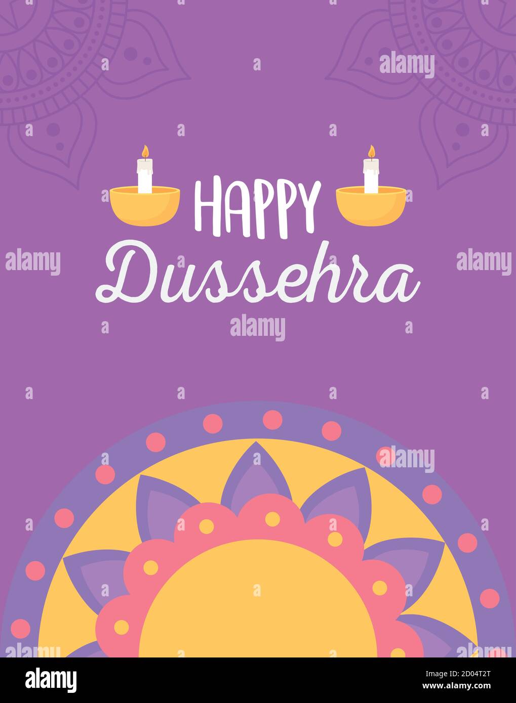 happy dussehra festival of india, mandala diya lamps burning candles ...