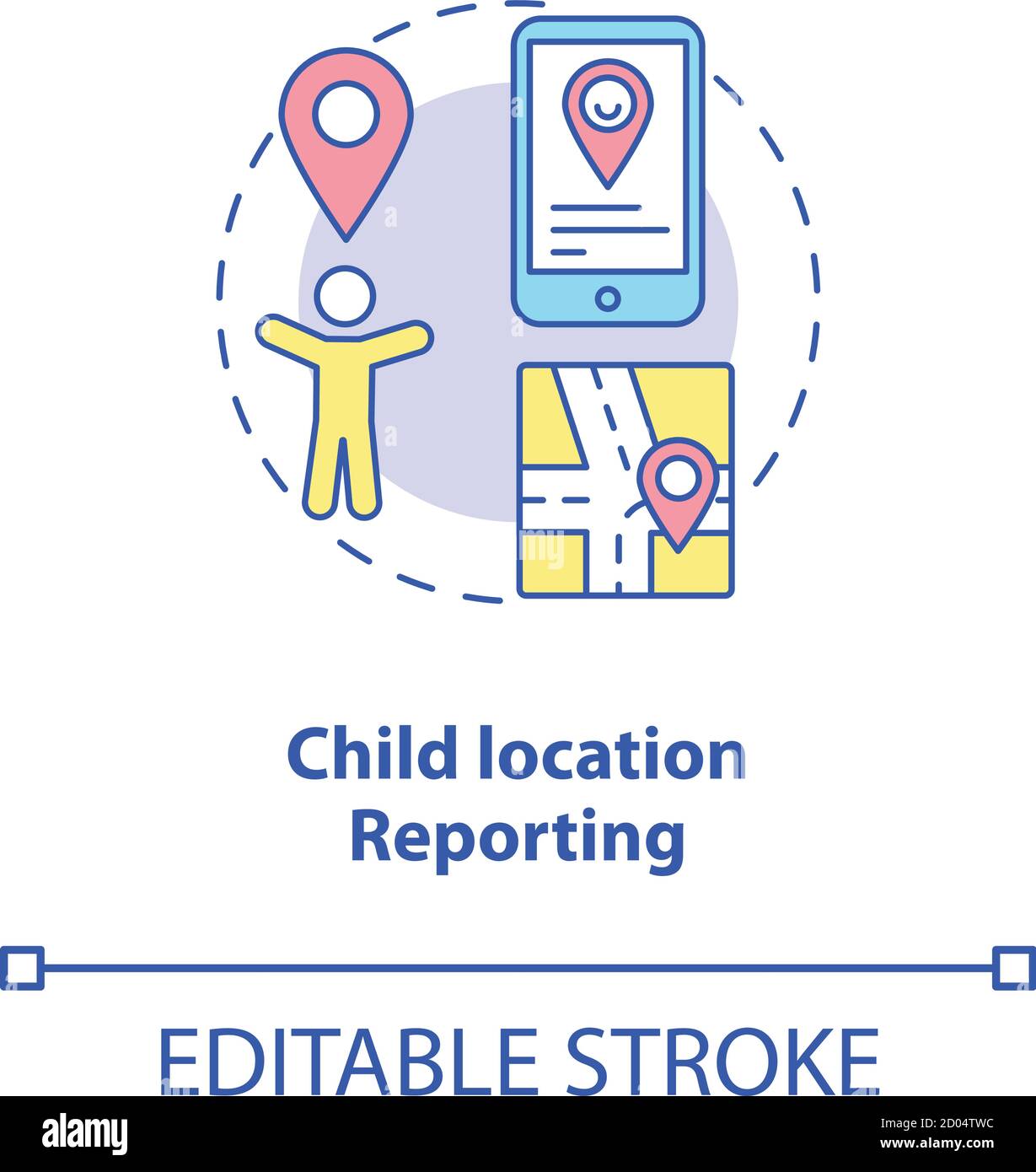 Child location reporting concept icon Stock Vector Image & Art - Alamy