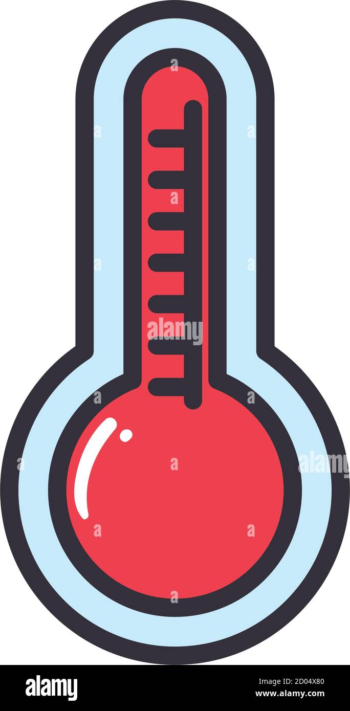 Thermometer line and fill style icon design, Measurement temperature ...