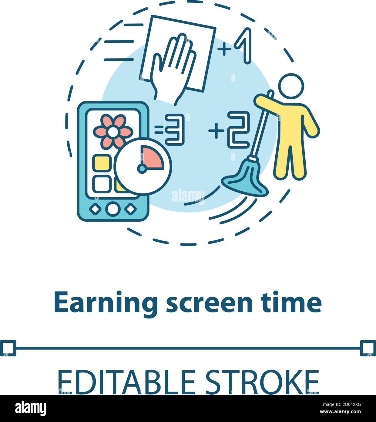 Earning screen time concept icon Stock Vector Image & Art - Alamy