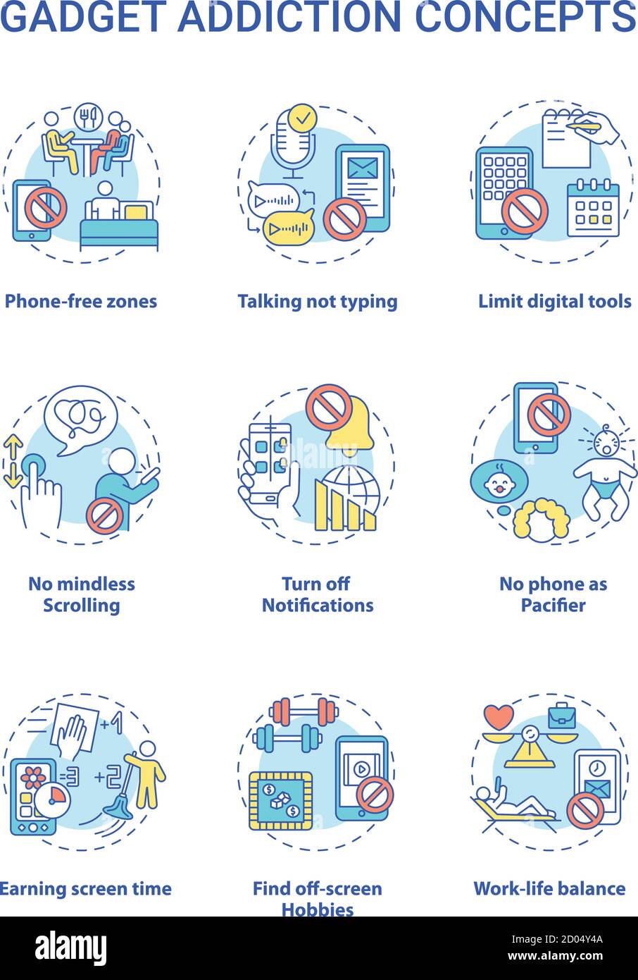 Gadget addition concept icons set Stock Vector Image & Art - Alamy