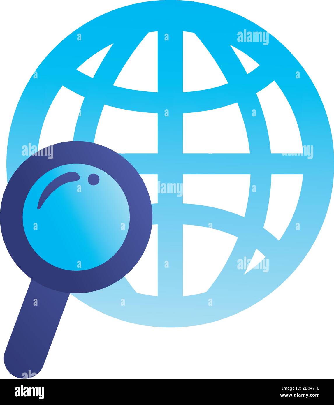 lupe with global sphere gradient style icon design, search tool and magnifying glass theme ...