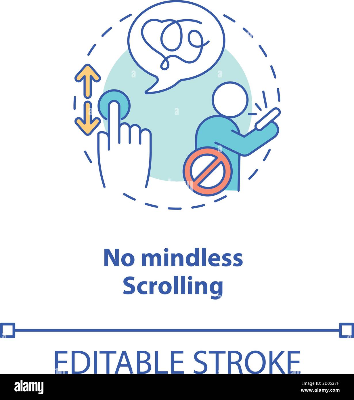 No mindless scrolling concept icon Stock Vector Image & Art - Alamy