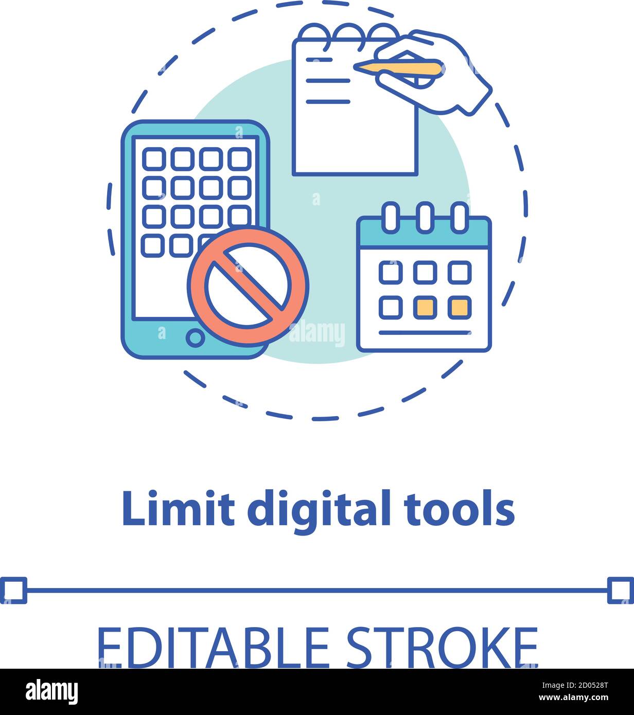 Limit digital tools concept icon Stock Vector Image & Art - Alamy