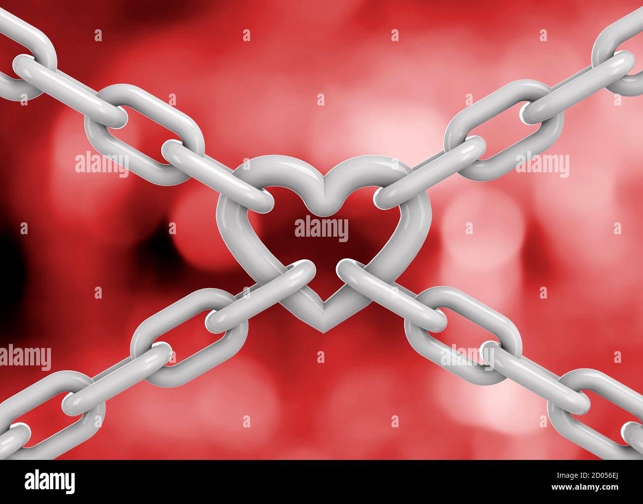 Chain And Heart - 3D Stock Photo - Alamy