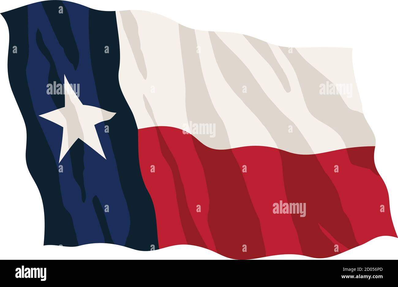 Texas State Flag Waving Isolated Vector Illustration Stock Vector Image ...